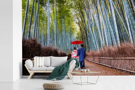 Behang - Fotobehang Bamboe - Kimono - Japan - Breedte 600 cm x hoogte ...