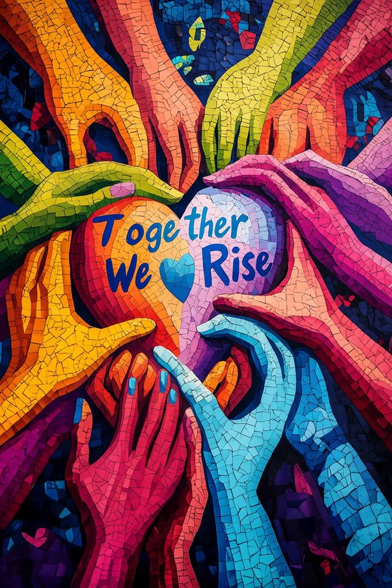 Together We Rise Poster | Tekst Poster | Quote Poster | Kleurrijke ...