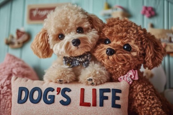 Dog's Life Poster | Hond Poster | Poedel Poster | Kinderkamer Poster ...