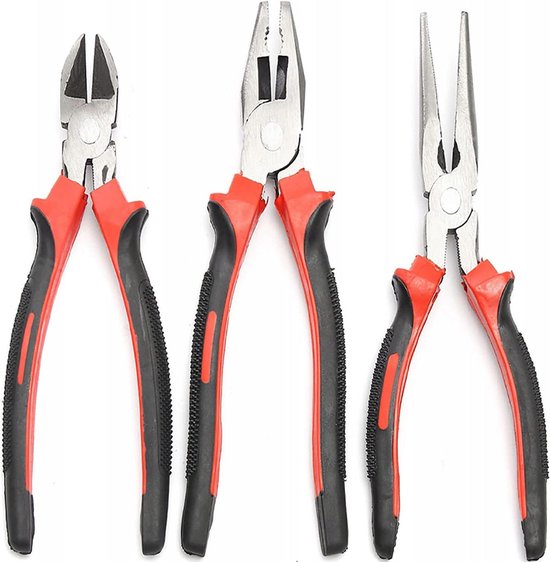 3 Piece Plier Set - Side Cutter Combination Pliers - Precision Pliers ...