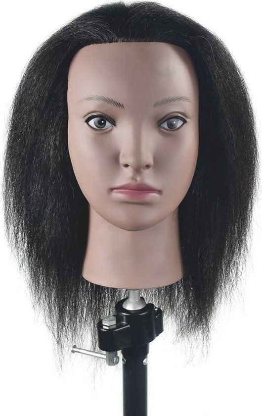 Afro Mannequin Hoofd 100% Echt Haar voor Kappers en Cosmetologie | bol