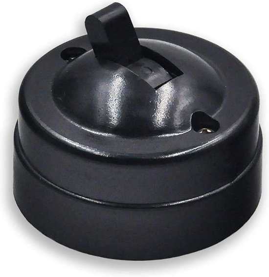 Retro bedieningsschakelaar antieke hendelschakelaar - ronde platte ...