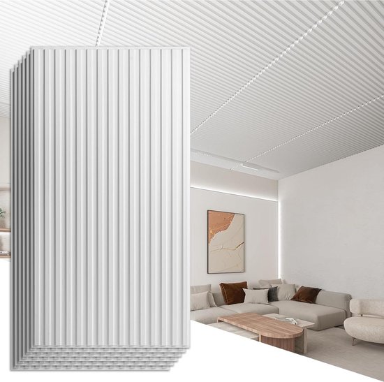 6-Pack lamellenontwerp 3D-wandpanelen voor interieur wanddecoratie ...