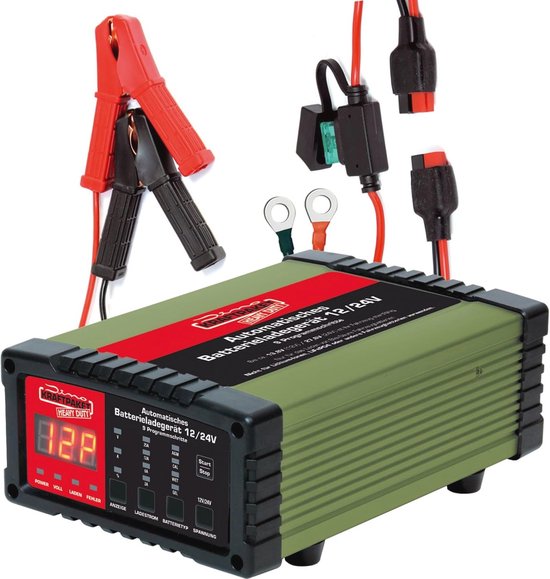 Regelbare intelligente en automatische acculader voor 12V/24V ...