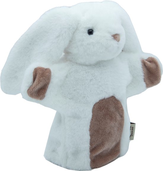 Knuffel handpop Konijn - Wit - 20cm | bol