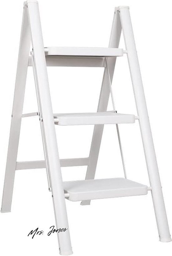 Mrs. Jones Ladder 3 Treden Trapladder Inklapbaar Aluminium Vouwladder ...