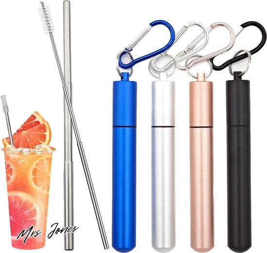 Mrs. Jones RVS telescopisch rietje verstelbare lengte tot 23 cm voor ...