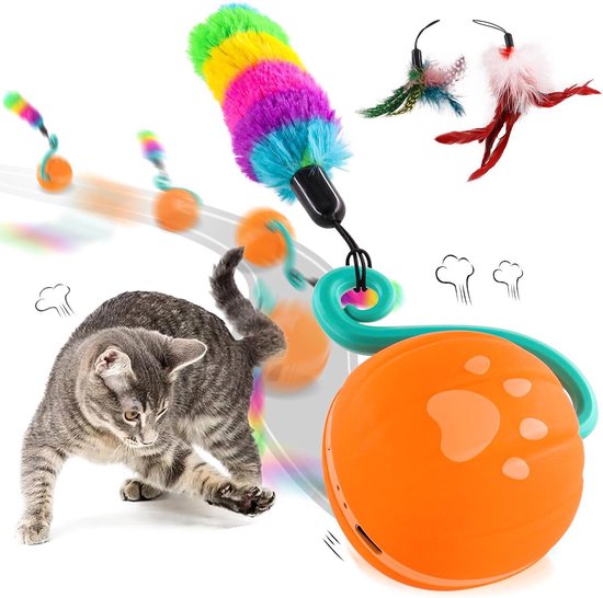 Intelligente rolbal voor katten - speelgoed - 1 stuk - wit - siliconen ...