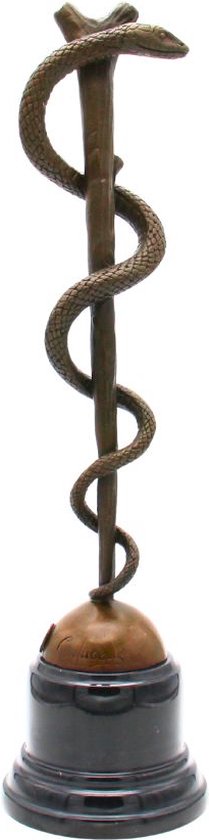 Staf van Asclepius - Bronzen Beeld - Grieks Symbool - Brons Beeldje - Mythologie... | bol