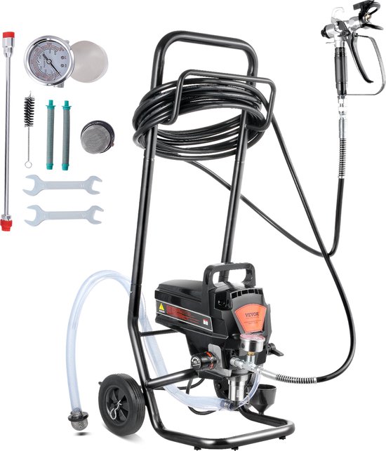 VEVOR 950W Airless verfspuit - 3000 psi Spuitpistool - met 15 m Hogedrukslanglengte -... | bol