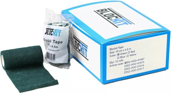 Blockit Klauwtape 10cmx4.5m 12 rol groen | bol