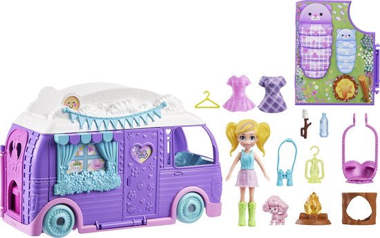 Polly Pocket Glamping Camper Van - Speelfigurenset | bol