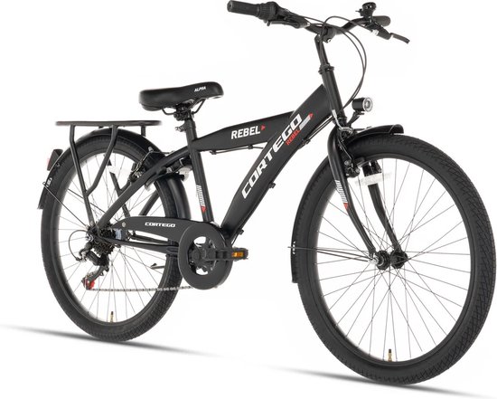 Cortego Rebel Jongensfiets 24 Inch Zwart - 7 Versnellingen - 7 tot 10 ...
