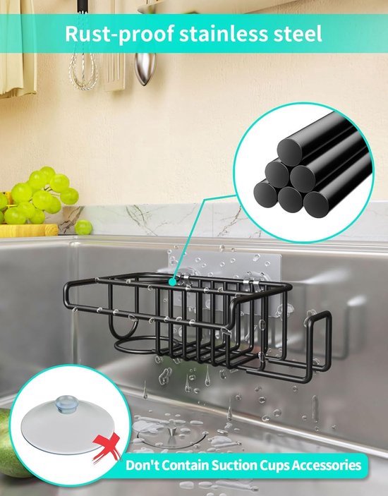 doek houder Aanrecht Caddy Spoelbak Netjes, Keuken Spons Houder RVS ...