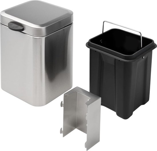 Toiletemmer voor aan de muur, 3 l, badafvalbak, 2-weg montage, rond ...