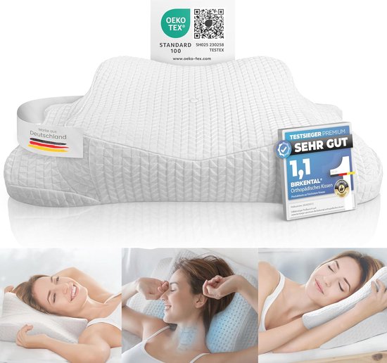 Verstelbaar Orthopedisch Hoofdkussen van Traagschuim – Ergonomisch Slaapkussen voor... | bol