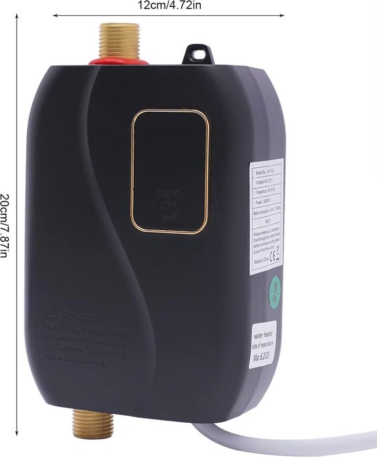 Doorstroomboiler 3400 W | Tankloze Waterverwarmer voor Badkamer en ...