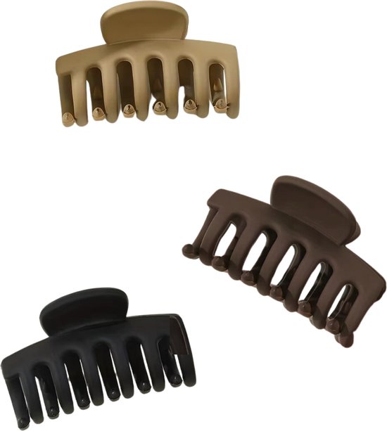 Mini Haarklemmen Set - Set van 3 - Nude Kleuren - Casual Klauwklem ...