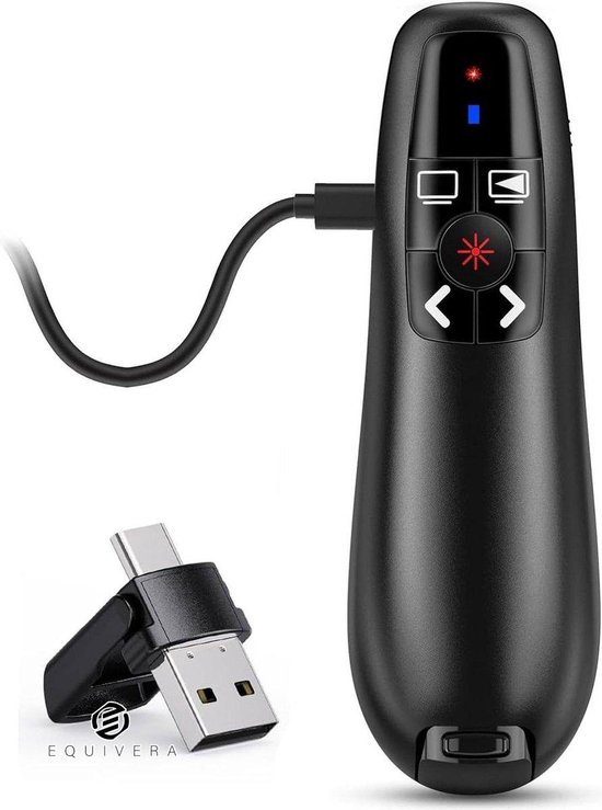 Equivera 2-in-1 USB Type C Presentatie Clicker voor PowerPoint ...