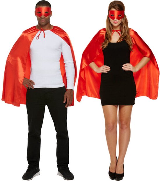 Henbrandt - Superhelden Kostuum met Cape en Masker - Voor Volwassenen ...