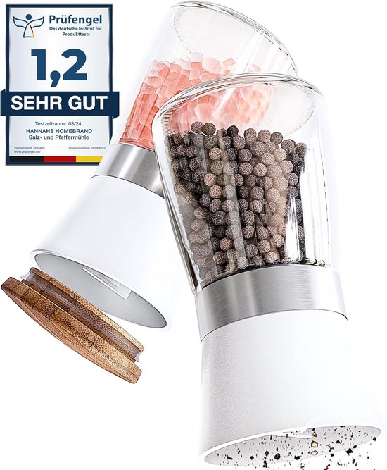 Zoutmolen voor grof zout en pepermolen - keramisch - 2 stuks - stijlvol ...
