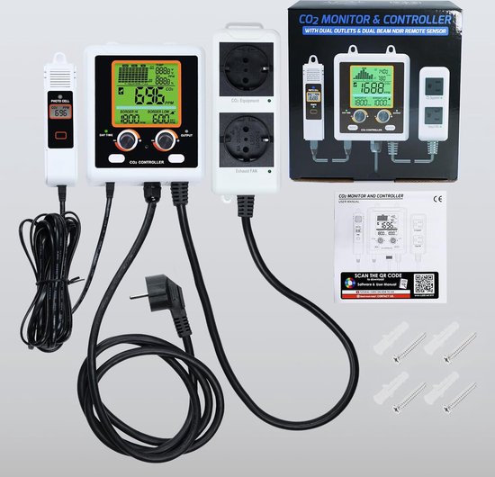 CO2 Controller met Dubbele Uitgangen - CO2 Regeling voor Kweekruimte - Automatische... | bol