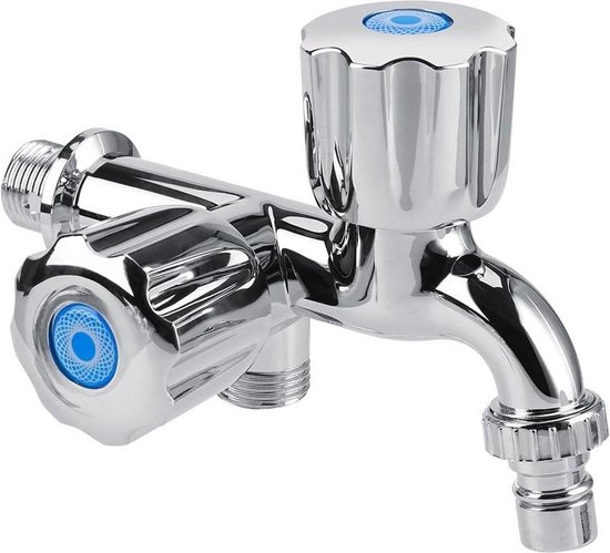 Kraan ABS Plastic Koud Water - Wasmachine Kraan Gootsteen Wastafel - Dubbele Uitloop... | bol