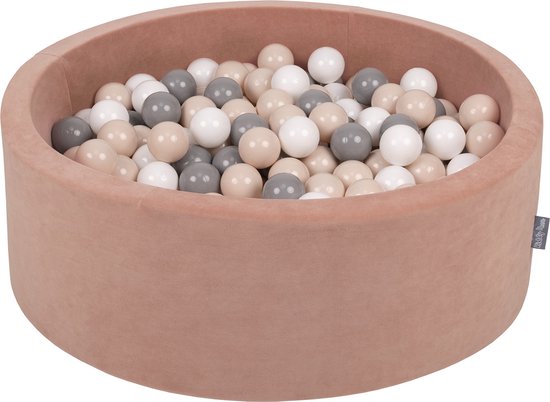 KiddyMoon rond ballenbad fluwelen ballenbad 90x30cm/200 ballen ∅ 7cm ...