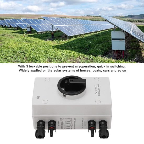 1000V 32A Solar PV DC Isolator Disconnect Switch IP66 Waterdicht - Zonnestelsel... | bol