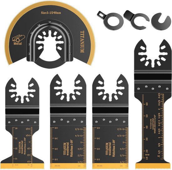 5-delige multitool zaagbladen voor metaal, hout en kunststof - titanium ...
