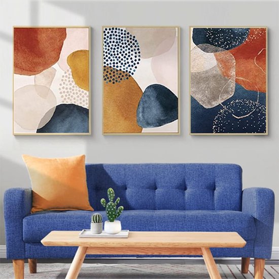 JGS ® Abstracte Botanische Poster Set van 3 Stuks - Kunst Aan de Muur Zonder Lijst | bol