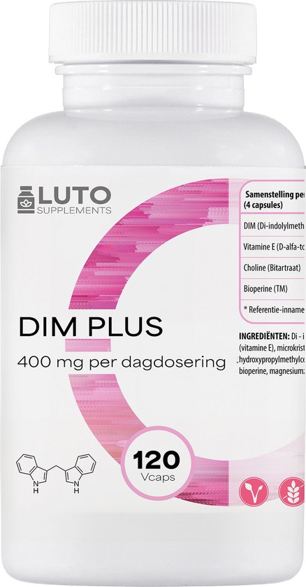 DIM Plus - 400mg Di-indolylmethaan - 120 Vegetarische capsules - Met ...