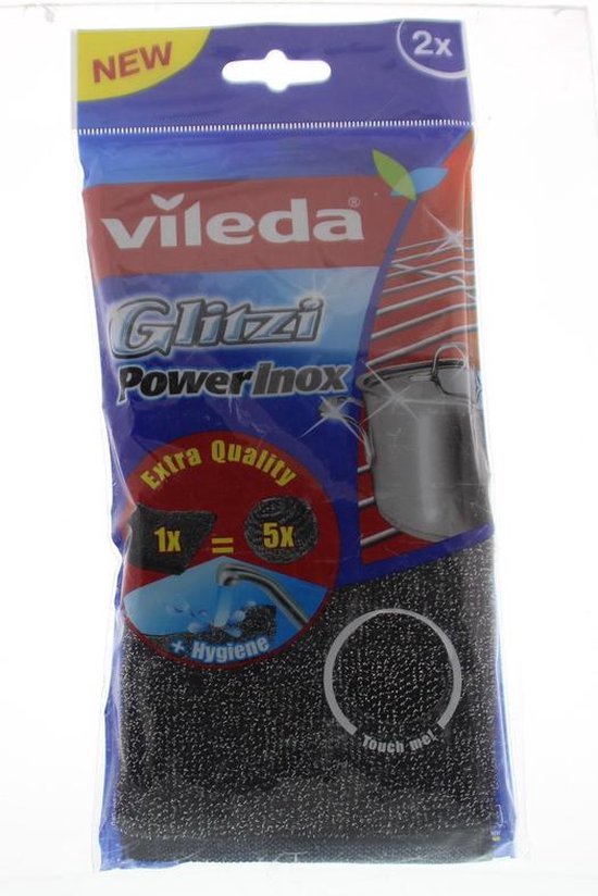 Vileda Schuursponzen Glitzi Power Inox 2 stuks | bol