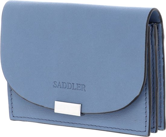 SADDLER Leren Portemonnee Reneé Wallet Dustyblue Blauw | bol