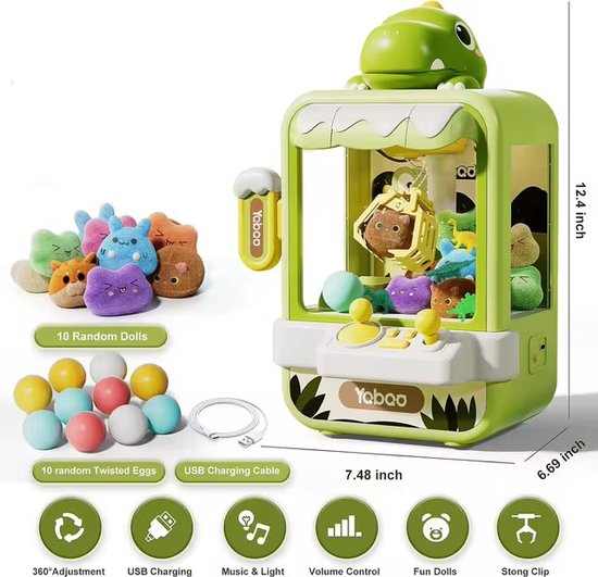 Elektrische Dino Grijp Machine voor Kinderen met Geluid - Grijpmachine ...