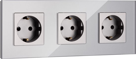 Navaris glazen wandcontactdoos met aansluitmateriaal - Contactdoos met ...