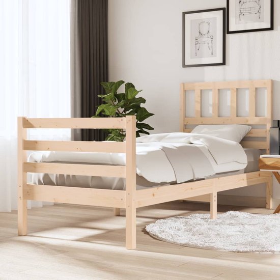 vidaXL Bedframe Massief Grenen 90x190 cm Massief Houten Bed ...