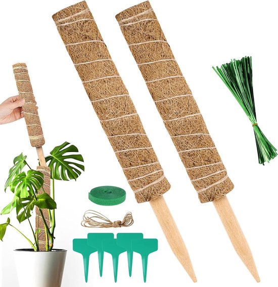 2 Stuks Plant Totem Kokosnoot Mosstaaf Set voor Klimplanten - Twist ...