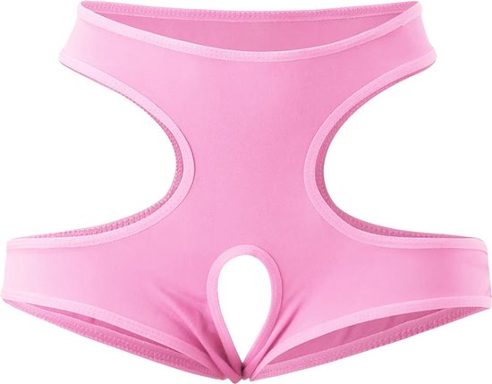Sexy Open Heupen en Kruis Ondergoed - Comfortabel Lingerie - Roze ...