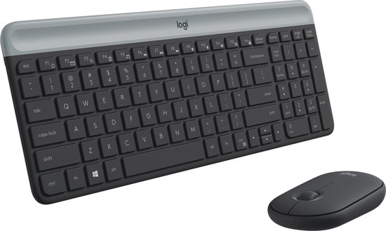 Logitech MK470 Slim Combo - Draadloos toetsenbord en muis - QWERTY - Zwart | bol