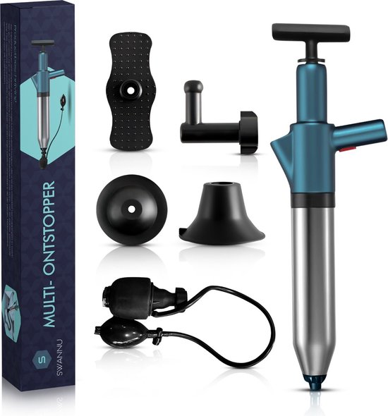 Professionele Multi Afvoer Ontstopper met Opblaasbaar kopstuk - WC ...