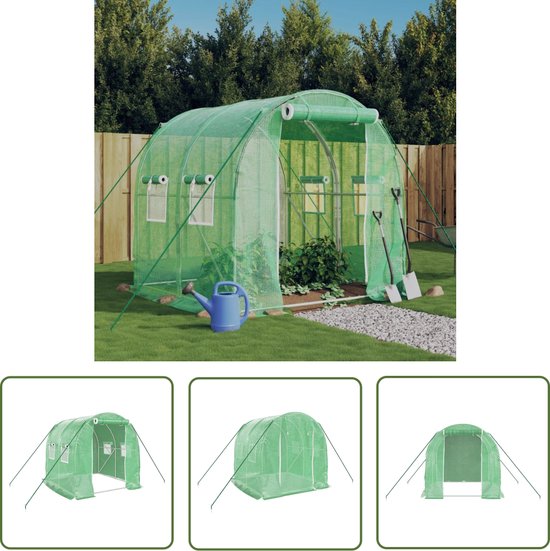 vidaXL Kweekkas - Tuinhuis - Tuinkas met stalen frame 4 m² 2x2x2 m ...