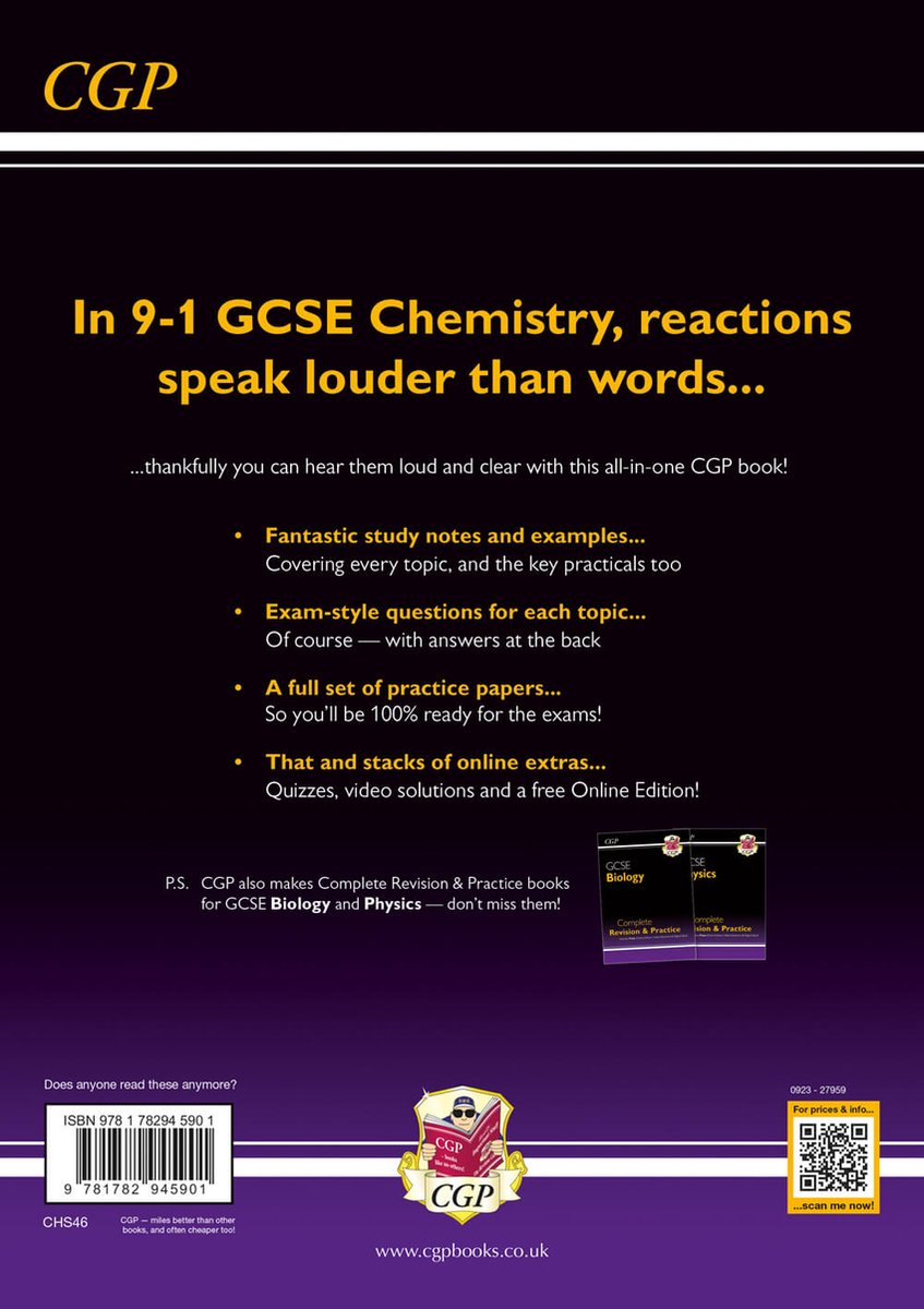Grade 9 1 GCSE Chemistr Comp Rev & Pract | 9781782945901 | Cgp Books ...