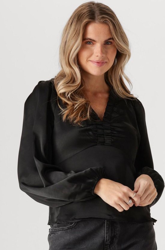 Neo Noir Istana Heavy Sateen Blouse Blouses Dames - Zwart - Maat XL | bol