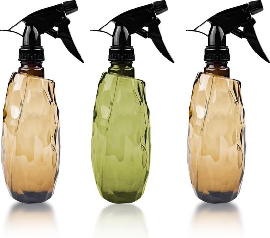 Set of 3 500 ml Refillable Spray Bottles - Adjustable Spray Nozzle ...