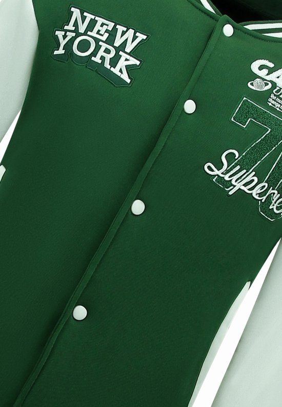 Baseball Jack Heren - College Jacket Heren - 902 - Groen | bol