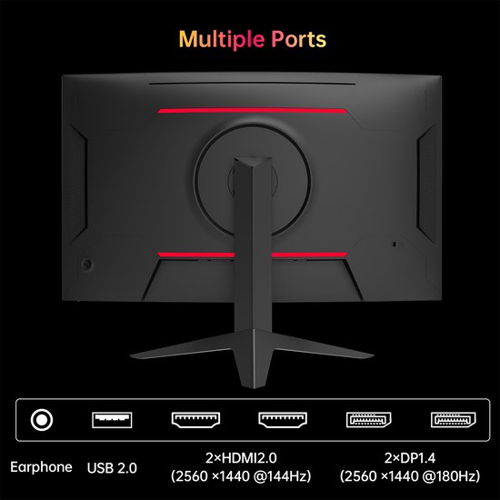 KTC H27S17 - 27-inch 1500R Curved Gaming Monitor - QHD 2560x1440 ...