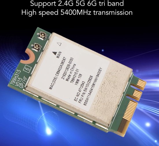 WiFi 6E Draadloze Kaart NFA765 Chip Bluetooth 5.3 - Hoge Snelheid 5400 MHz Transmissie... | bol