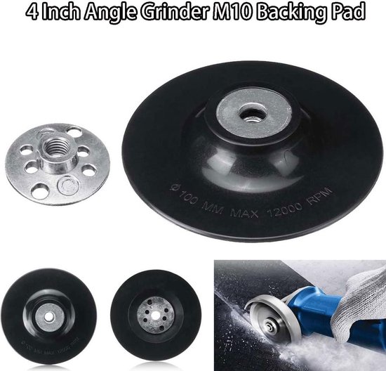 Backing Pad 4 Inch 100mm - Rubber - M10 Draad - Slijpschijf Backing Pad ...