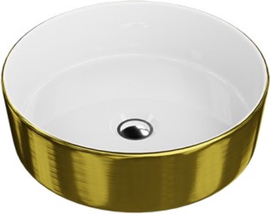 LAVITA® Opzetwastafel MERIDA Ronde Keramische Wastafel voor Badkamer en ...